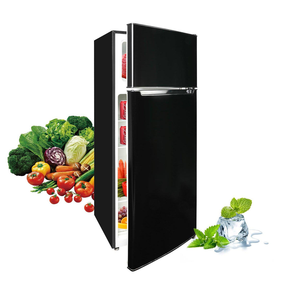 7.7 Cu.ft. Mini Fridge with Freezer, Double Door Apartment Size Refrig ...