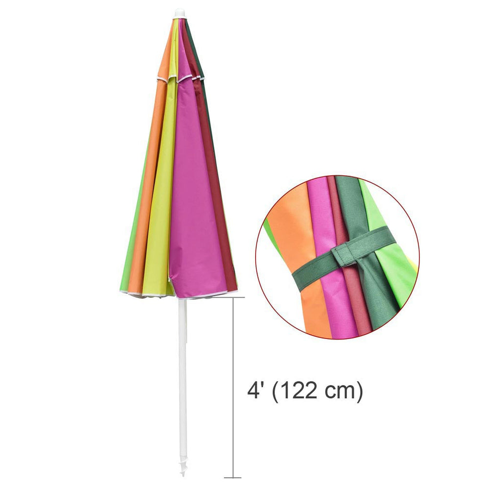 Yescom Rainbow Beach Umbrella Tilt 8 ft 12-rib w/ Anchor — Specialty ...