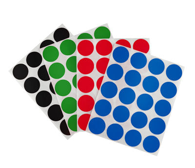 1" Permanent Round, Color-Code Dots: 1,000/Pack — Specialty Food Source
