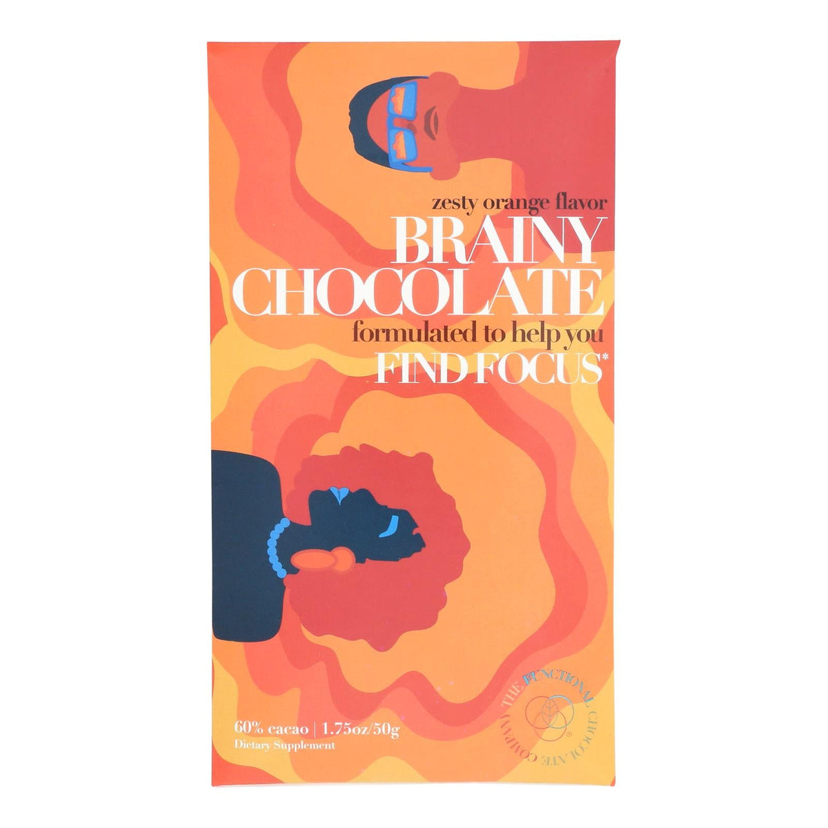 Brainy Chocolate Bar - 12 x 1.75 Oz Case by The Functional Chocolate C ...