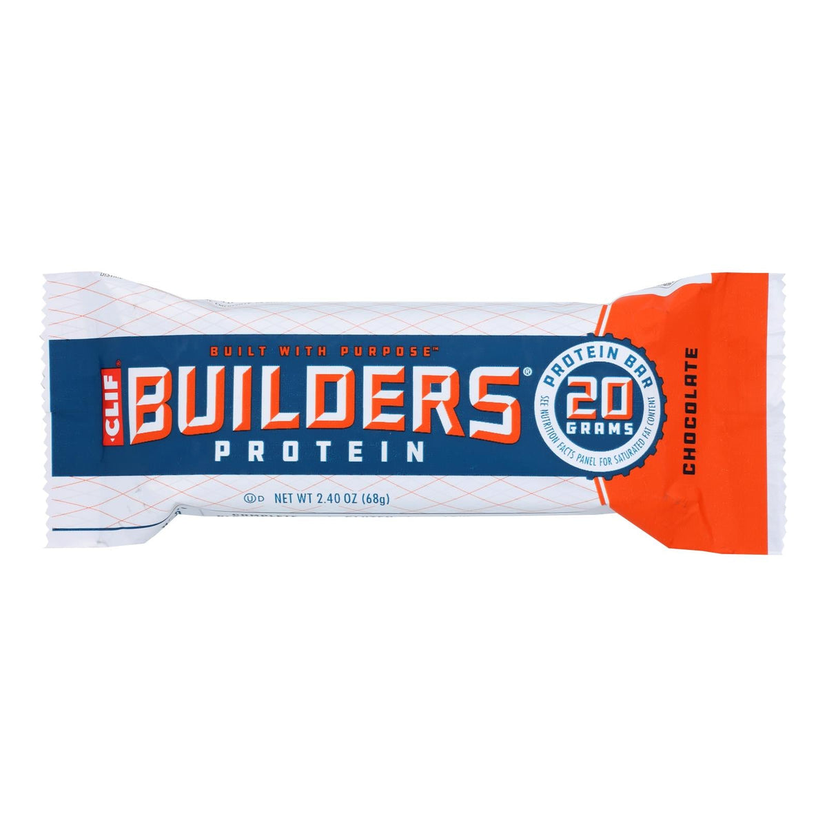 Clif Builder's Protein Bar, Chocolate Chip, 2.4 oz, Pack of 12 ...