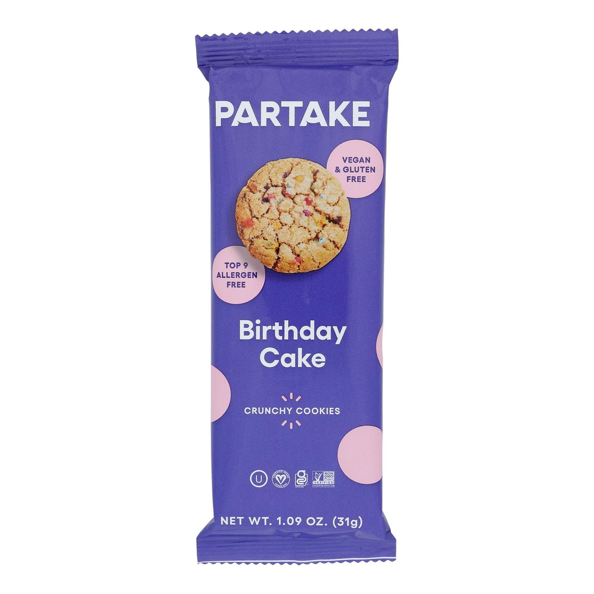 Partake Foods Birthday Cake Cookies, 1-Ounce Bags (Pack of 24 ...