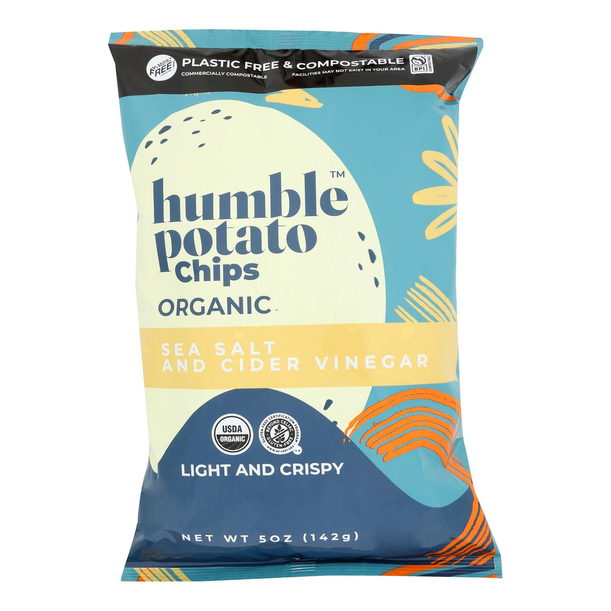 Humble Potato Chips, Sea Salt and Vinegar - 5 oz (Pack of 12 ...