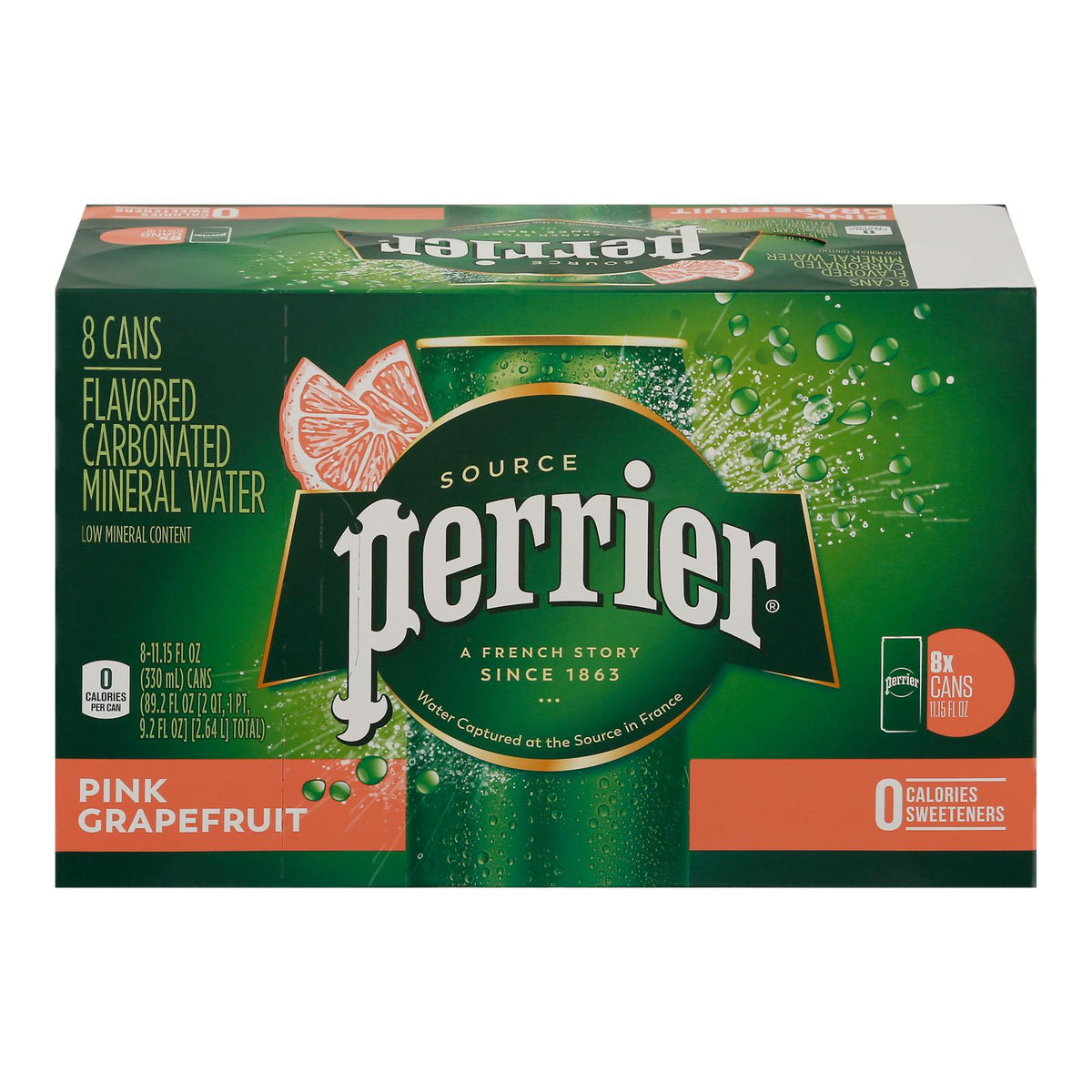 Perrier Pink Grapefruit Sparkling Water, 8.11 fl oz (Case of 3 ...