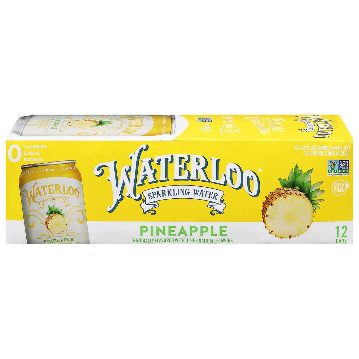 Waterloo Pineapple Sparkling Water - Case of 2 - 12 x 12 oz. Bottles ...