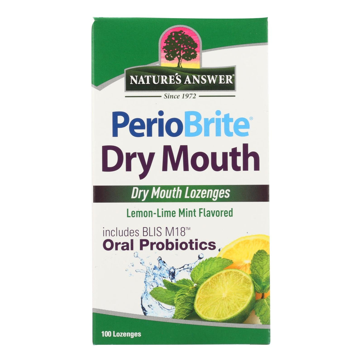 Nature's Answer PerioBrite Dry Mouth Lozenges, Lemon-Lime Mint, 100 Ct ...