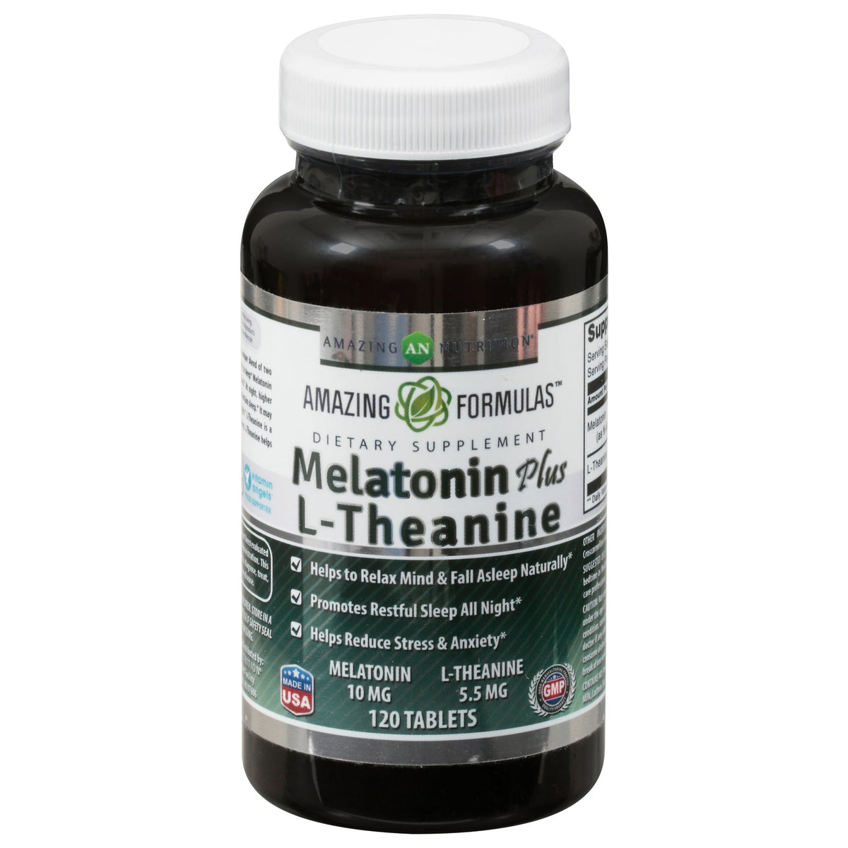 Amazing Formulas Melatonin 10mg Enhanced with L-Theanine, Sleep Suppor ...