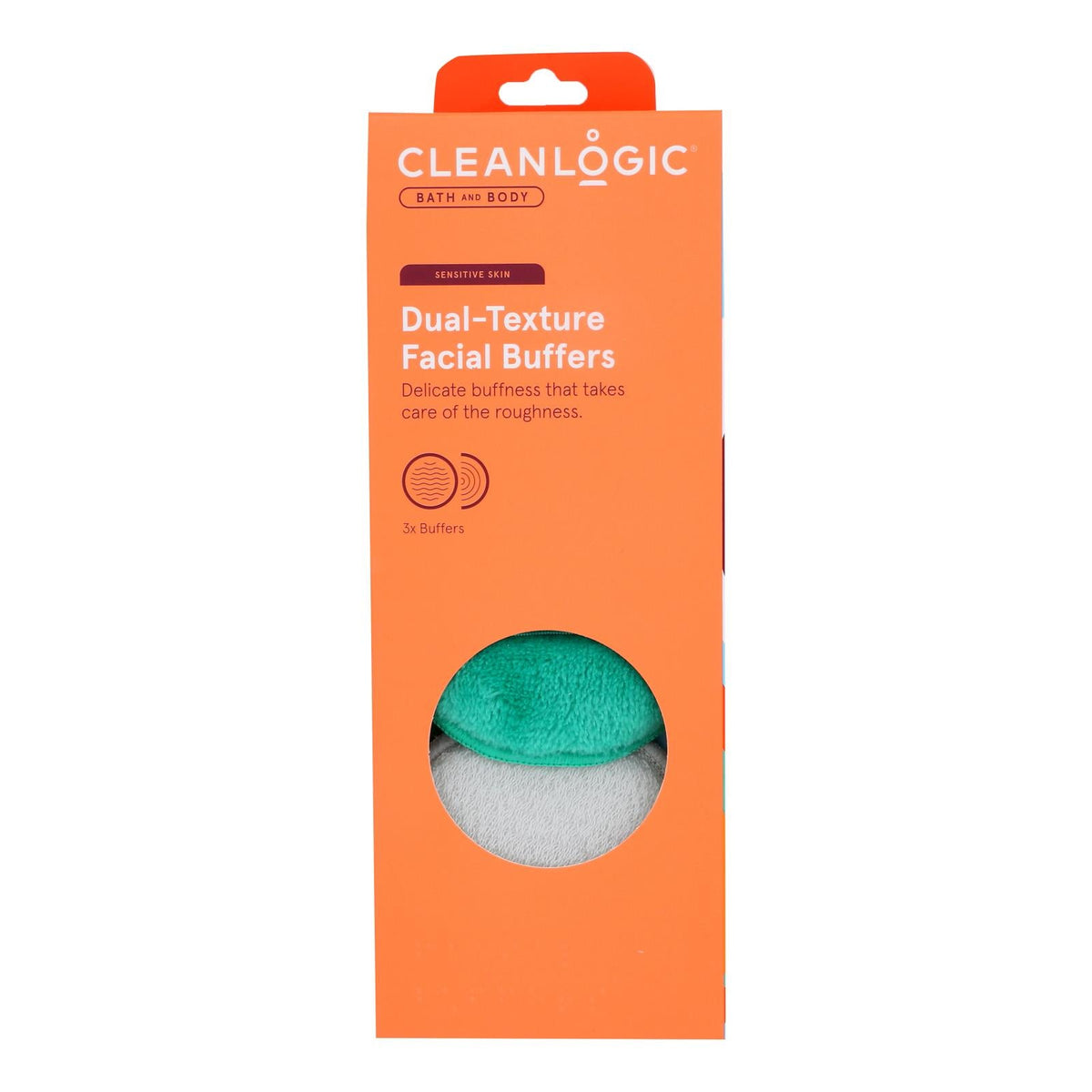 Cleanlogic Exfoliating Facial Buffer 3-Count | Dual Texture Cleansing ...