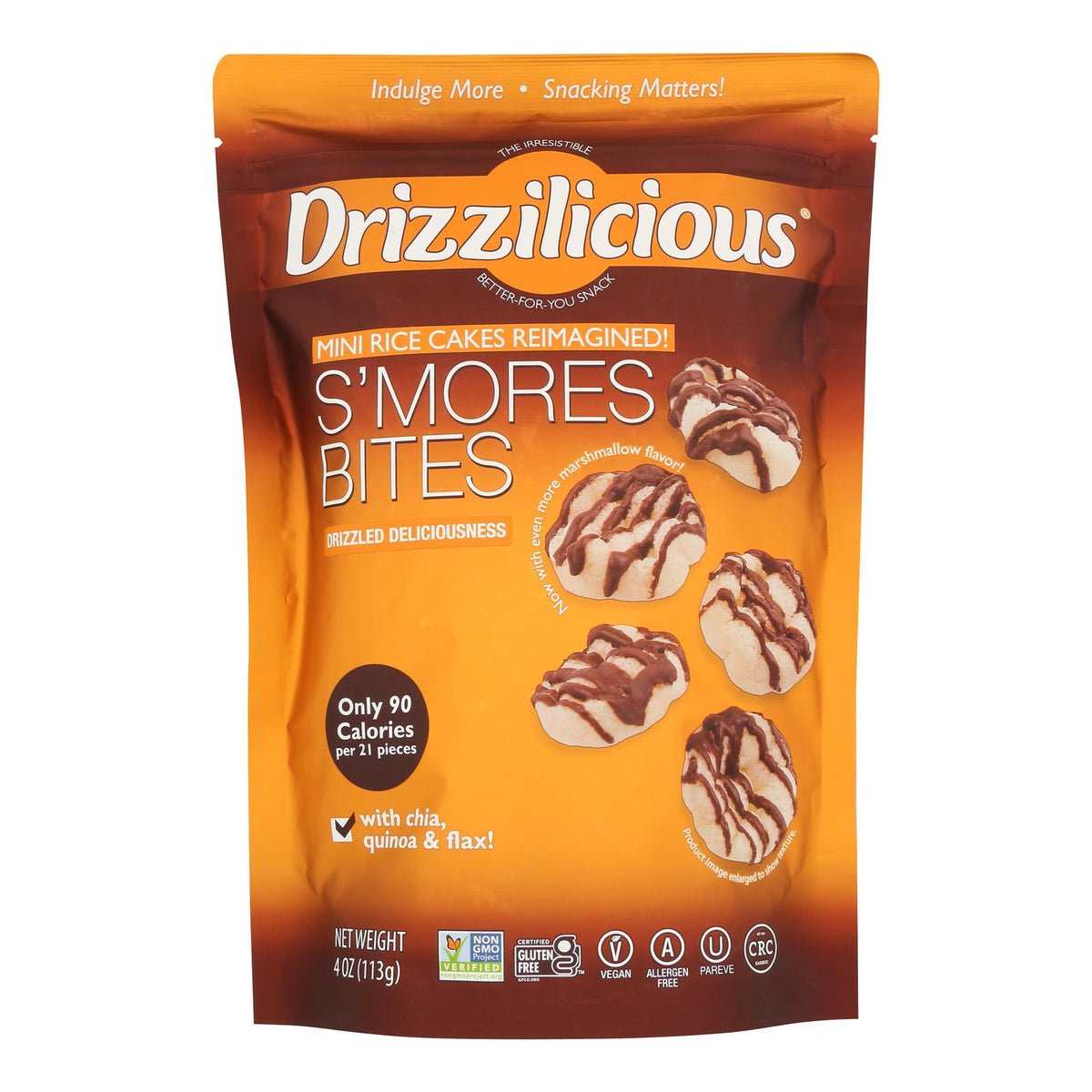 Drizzilicious Rice Crisps Mini S'mores - 4 oz - Pack of 12 - Gluten-Fr ...