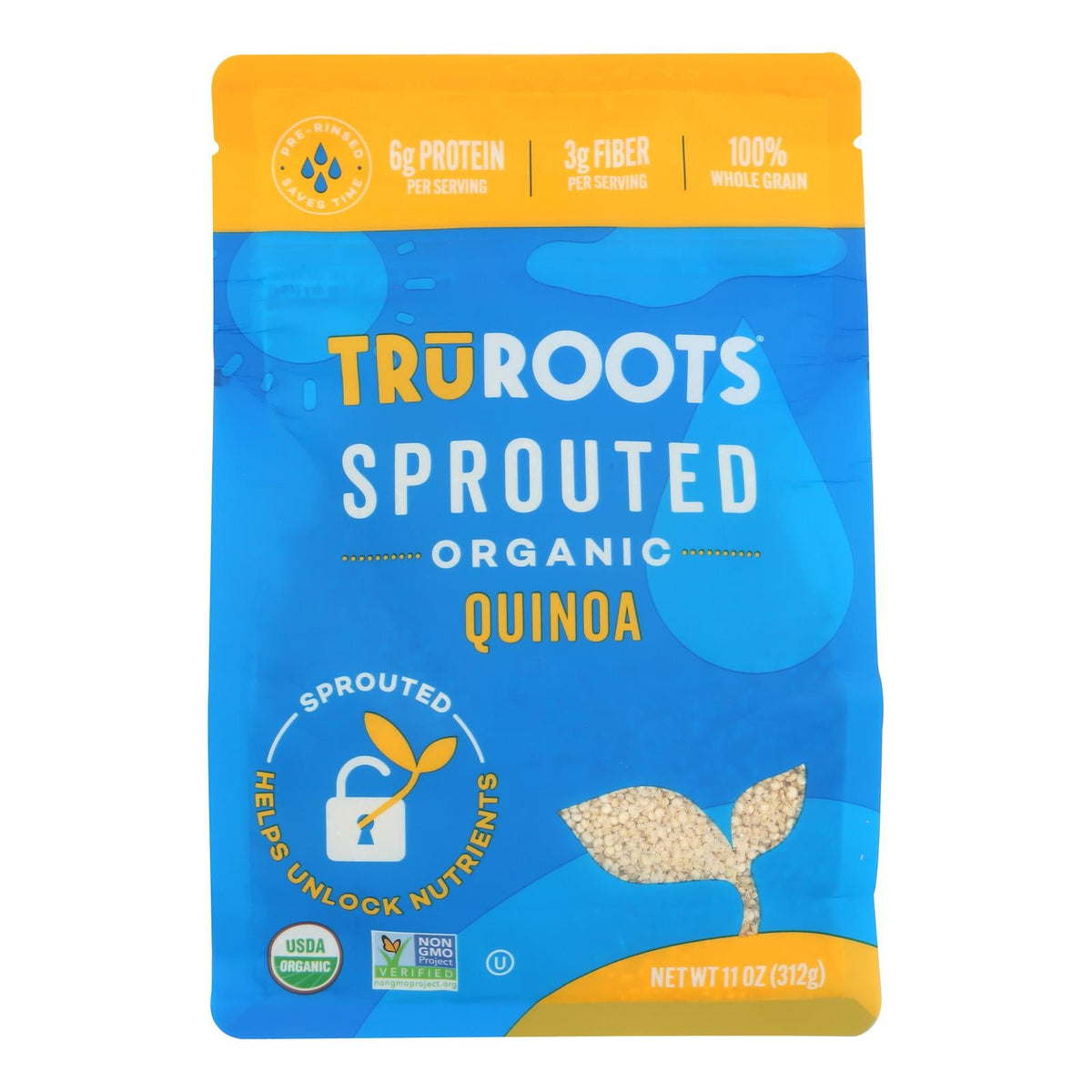 Truroots Organic Sprouted White Quinoa, 11 oz, Pack of 6 — Specialty ...