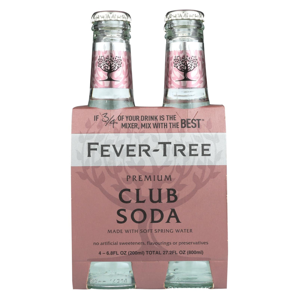 Fever-Tree Spring Soda Water - 6 x 6.8 Fl Oz Glass - Premium Natural M ...