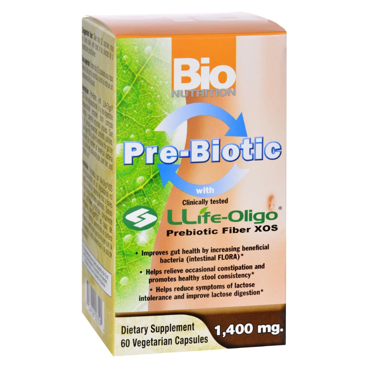 Bio Nutrition Llife-oligo Prebiotic Fiber 1400mg - 60 Vegetarian Capsu ...