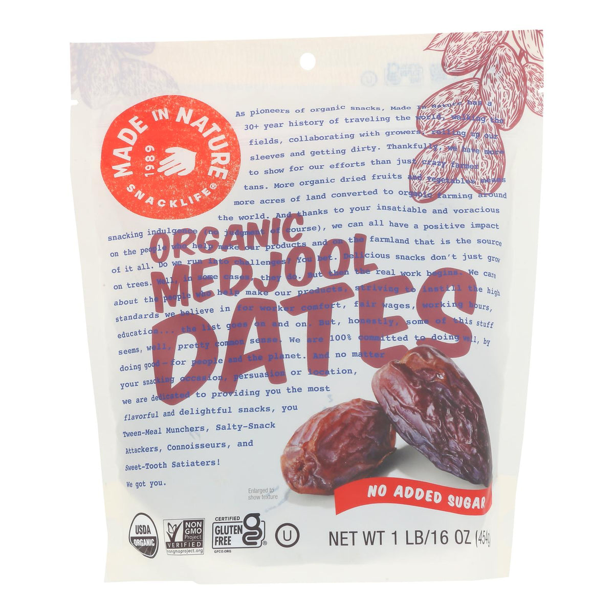 Made In Nature Organic Medjool Dates, 16 oz, 6-Pack - Soft & Chewy ...