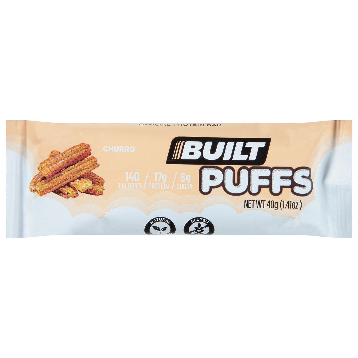 Built Bar Protein Puff Churro - 12 x 1.41 Oz - Gluten-Free Protein Bar ...