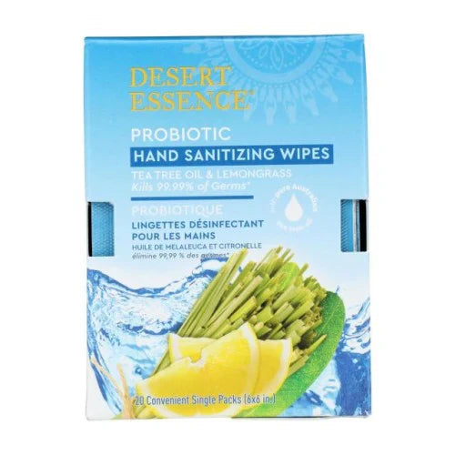Desert Essence Lemongrass Hand Sanitizing Wipes (Pack of 20 ...