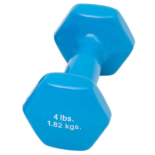 4 Lb Vinyl Dumbbell Weight - Ergonomic Grip, Color-Coded, Single ...