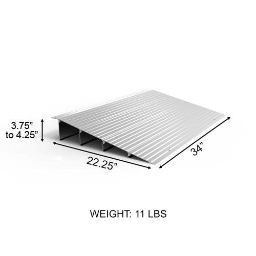 EZ Access Threshold Ramp 4" x 22.25" x 34" - Lightweight Aluminum Modu ...