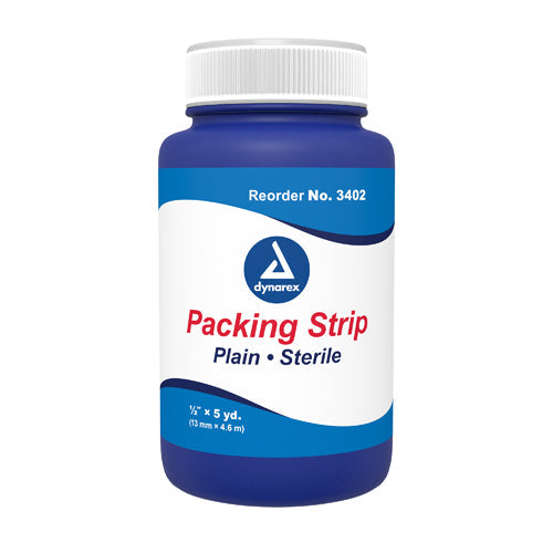 Plain Gauze Packing Strips - 1/2 in x 5 Yards - Wound Packing, Nasal P ...