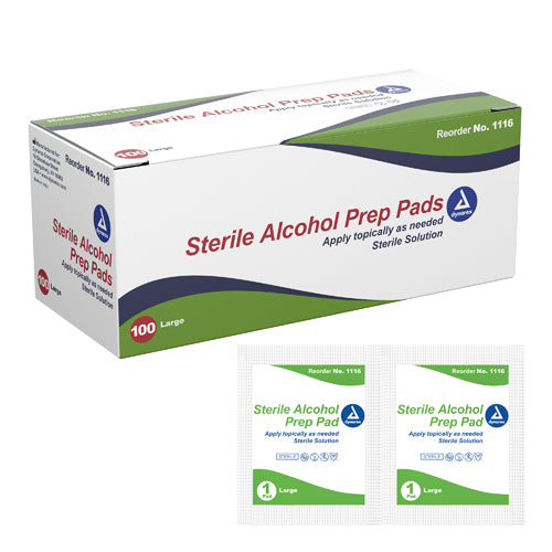 Large Alcohol Prep Pads - 70% Isopropyl, Sterile, 2x2.5 in, 100 Count ...