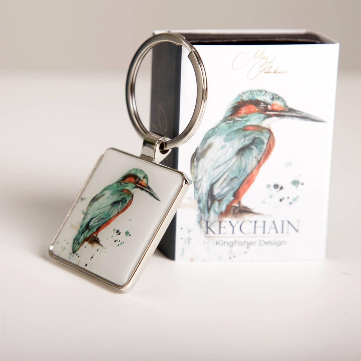 Meg Hawkins Design Kingfisher Watercolour Design Keychain with Gift Bo ...