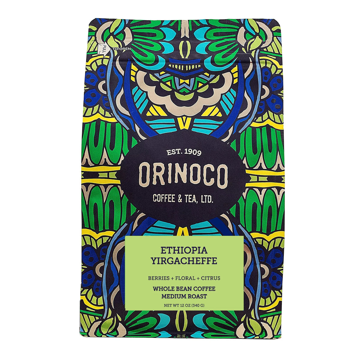Orinoco Ethiopian Yirga Whole Bean Coffee - Aromatic & Smooth - 12 Oz ...