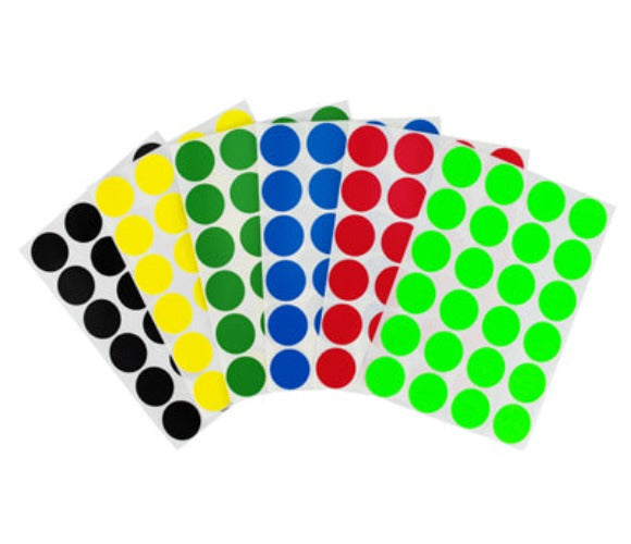 3/4" Permanent Round, Color-Code Dots: 1,008/Pack — Specialty Food Source