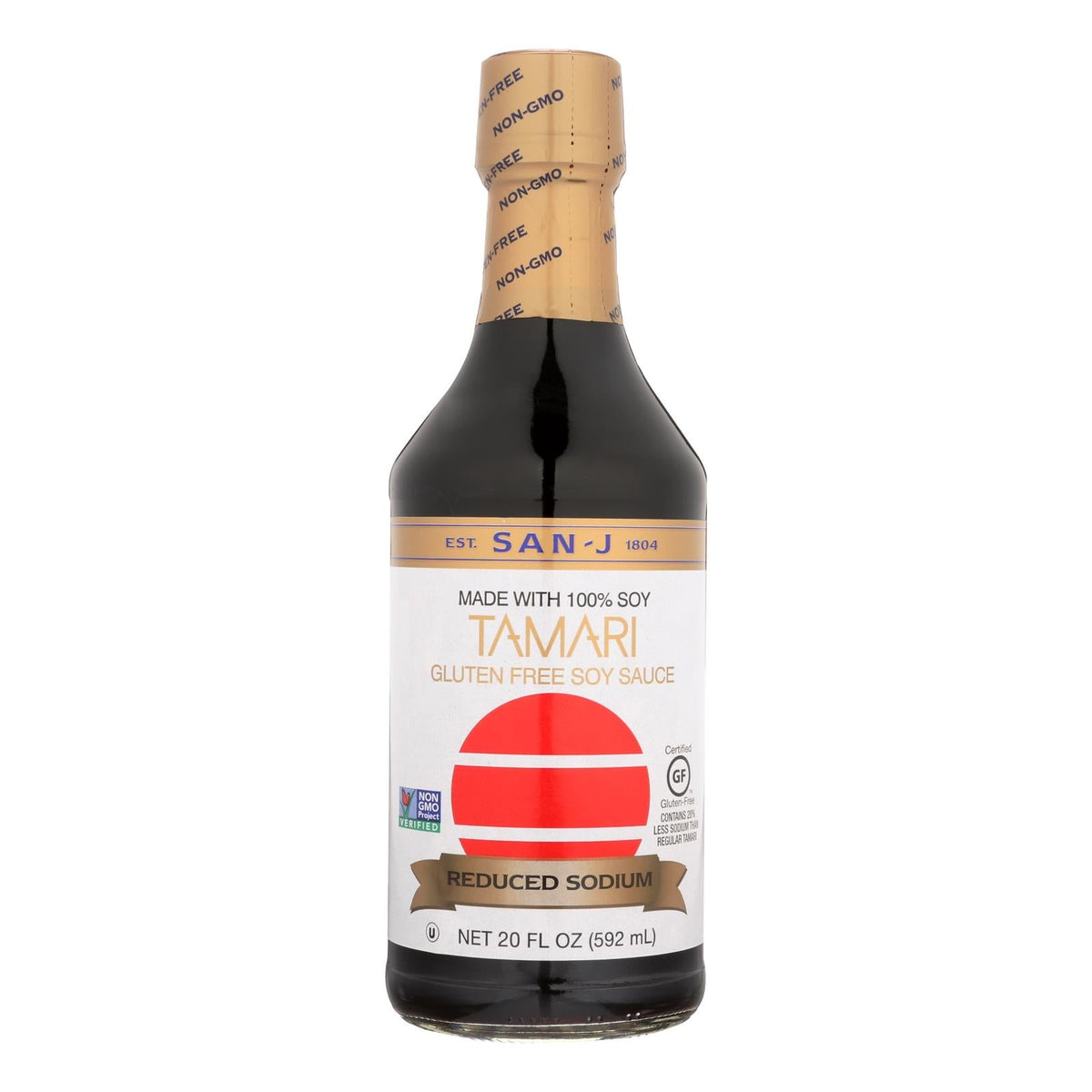 San-J Reduced Sodium Tamari Soy Sauce, 6 Pack of 20 oz Bottles ...