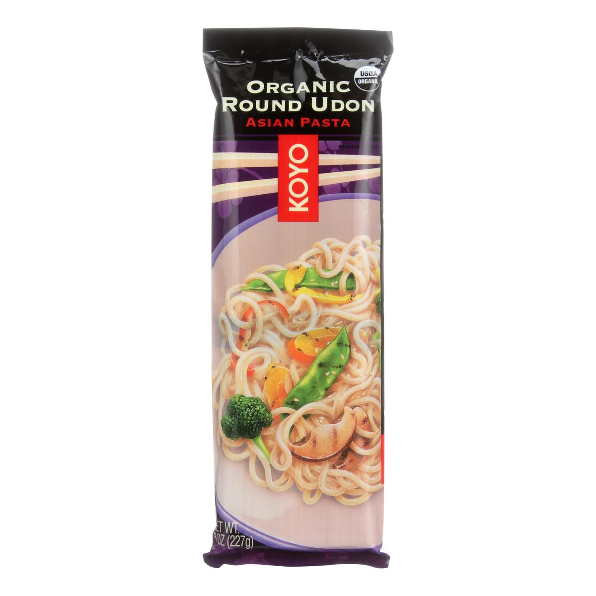 Koyo Organic Round Udon Noodles, 8 Oz. Pack of 12 — Specialty Food Source