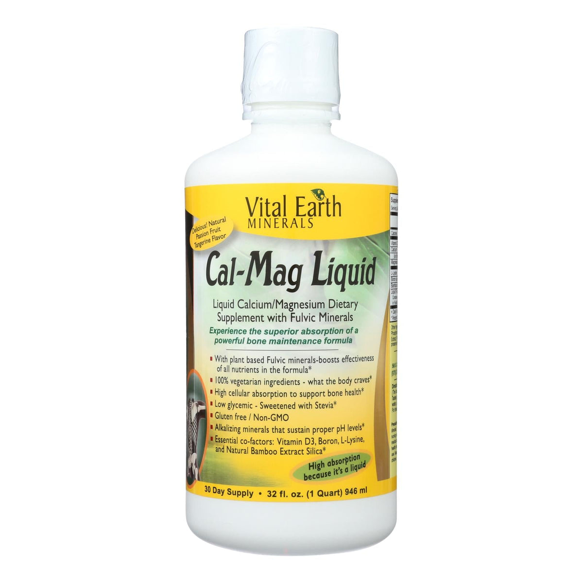 Vital Earth Minerals Cal-Mag Liquid Calcium Magnesium Supplement ...