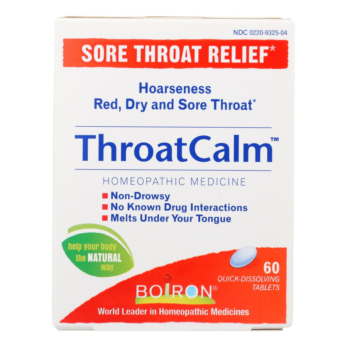 Boiron Throatcalm Tablets for Fast Sore Throat Relief (60 Tabs ...