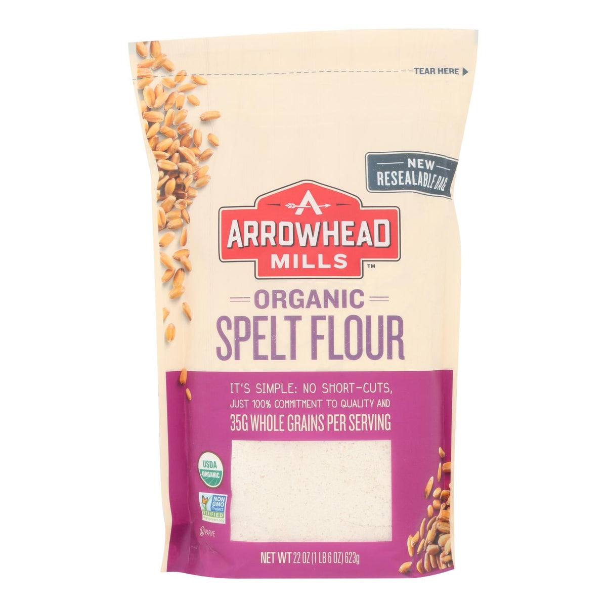 Arrowhead Mills Organic Whole Grain Spelt Flour, 22 Oz. (Pack of 6 ...