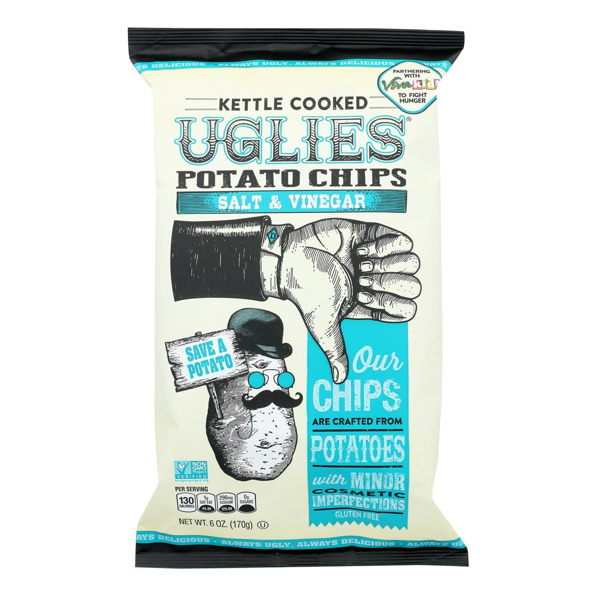Ugly Snacks Diffenbach's Salt & Vinegar Kettle-Cooked Potato Chips (12 ...