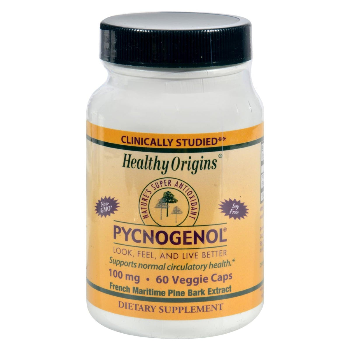 Healthy Origins Pycnogenol (Pack of 60) - 100mg Vegetarian Capsules ...
