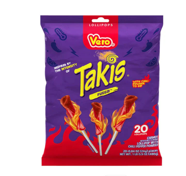 Vero Takis Fuego Lollipop 20 ct — Specialty Food Source