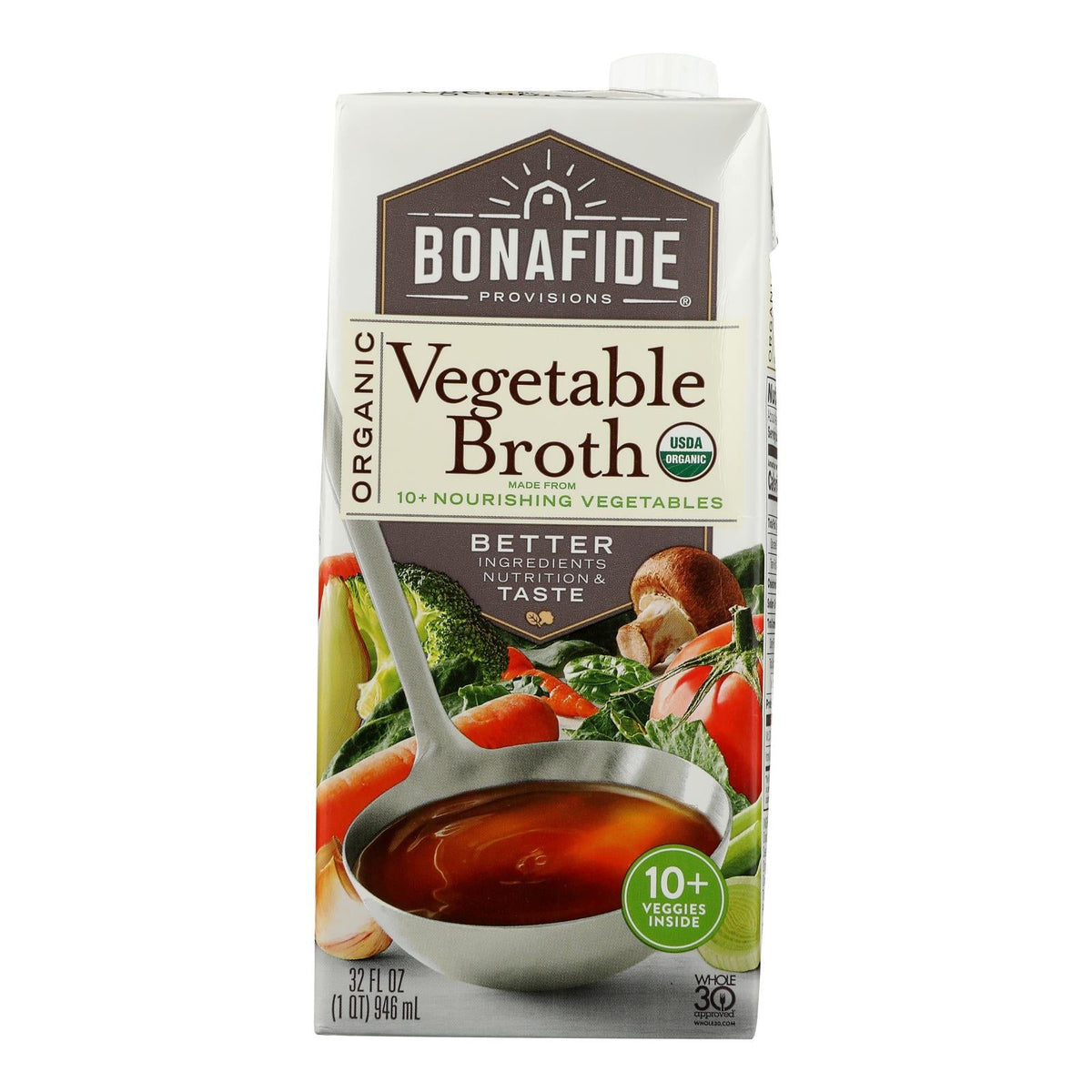 Bonafide Provisions Vegetable Broth - 6 Pack of 32 Oz Cartons ...
