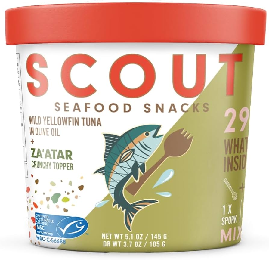 Scout - Tuna Snack Zaatar, 5.1 oz (Pack of 6) - Gourmet Canned Tuna ...