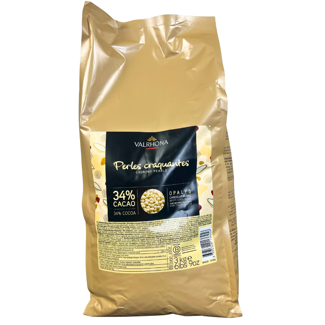Valrhona Opalys Crunchy Pearls – White Chocolate 34% Cocoa – 3kg Bag ...