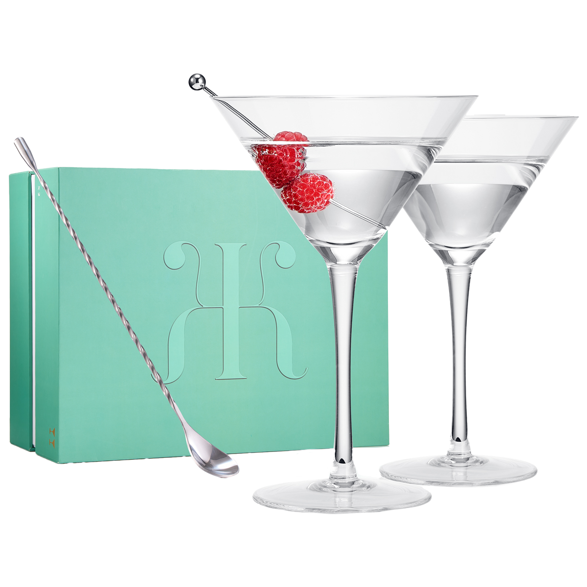 Crystal Martini Glass Set of 2 | 10oz | Classic Luxury Cocktail with B ...