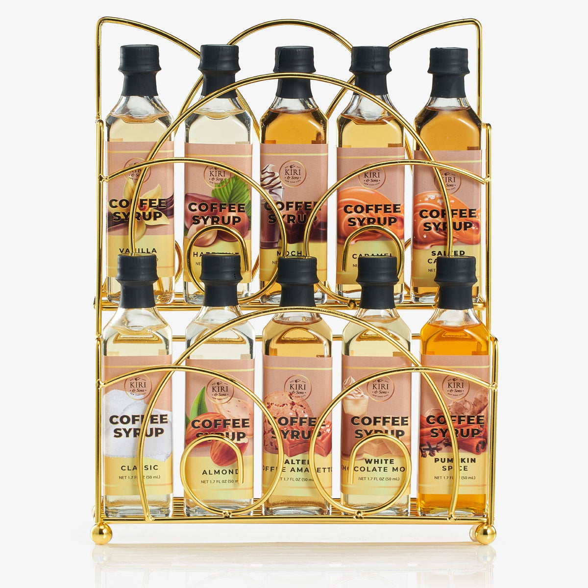 Gourmet Coffee Syrup Rack Gift Set, Includes Display Rack - Flavored C ...