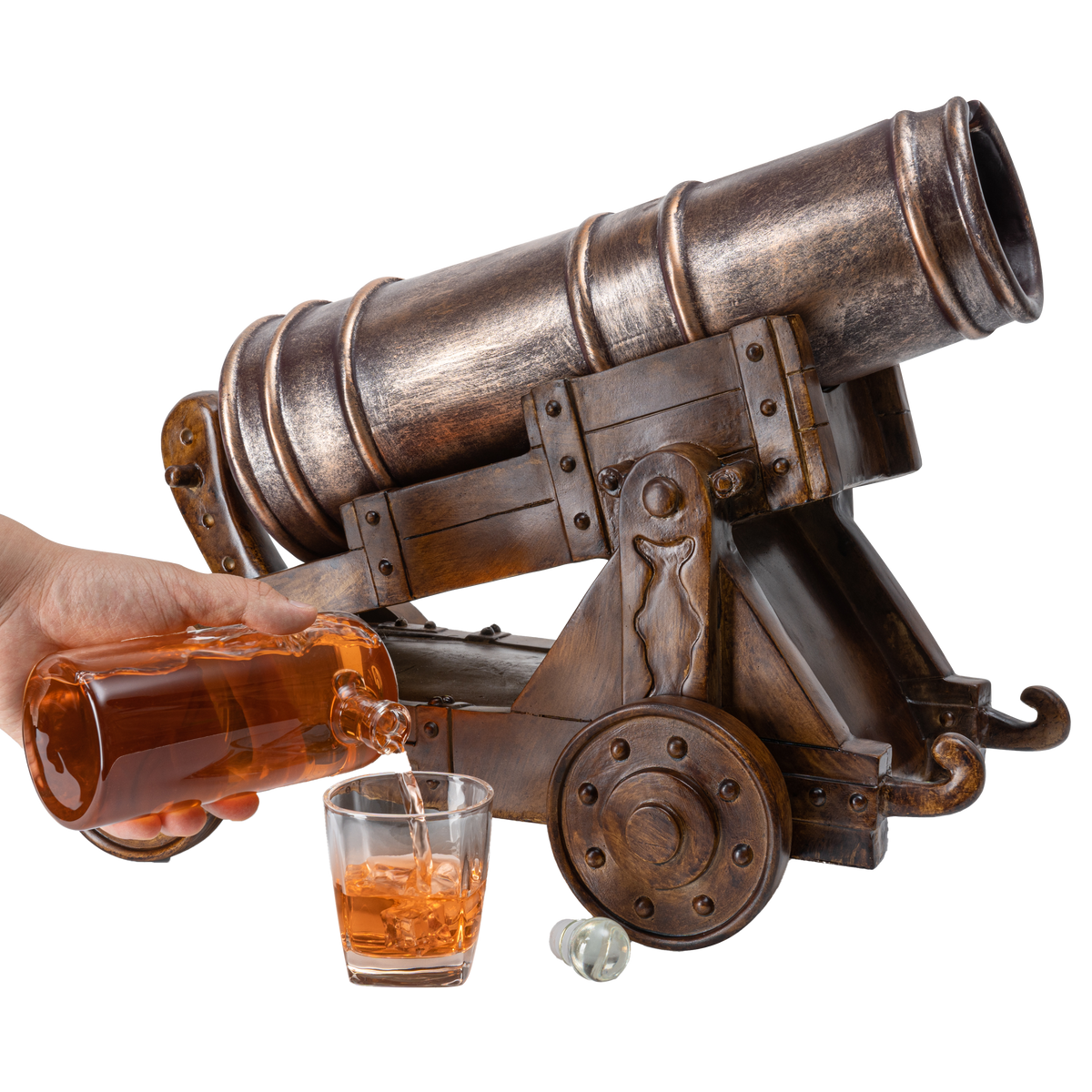 Cannon Wine & Whiskey Decanter Set, Handmade Extra Large Vintage Repli ...