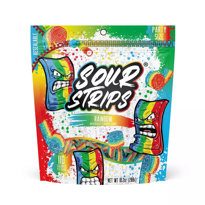 Sour Strips Rainbow Party Size (288g) — Specialty Food Source
