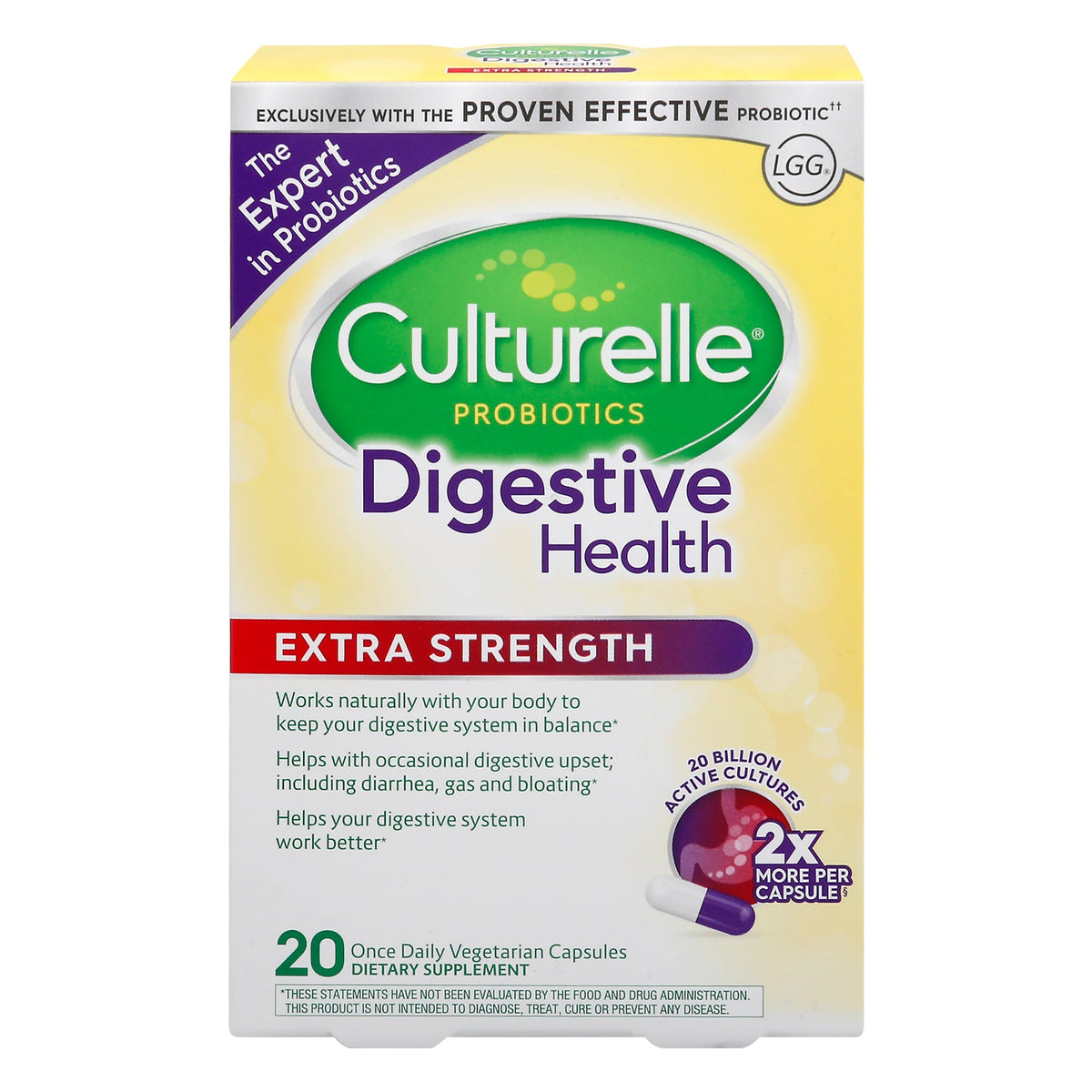 Culturelle Adult Extra Strength Probiotic Supplement - 20 ct ...