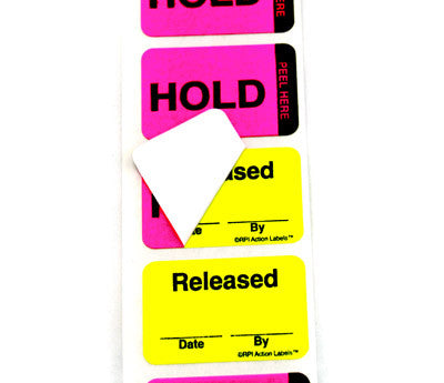 "Hold / Released" Double-Layer Action™ Labels - 1" x 1-1/2" - 250/Box ...