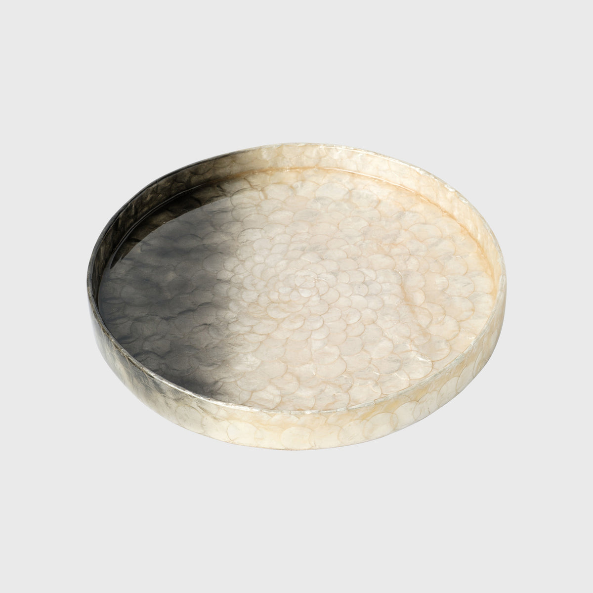 Small capiz tray, cream dip dye — Specialty Food Source