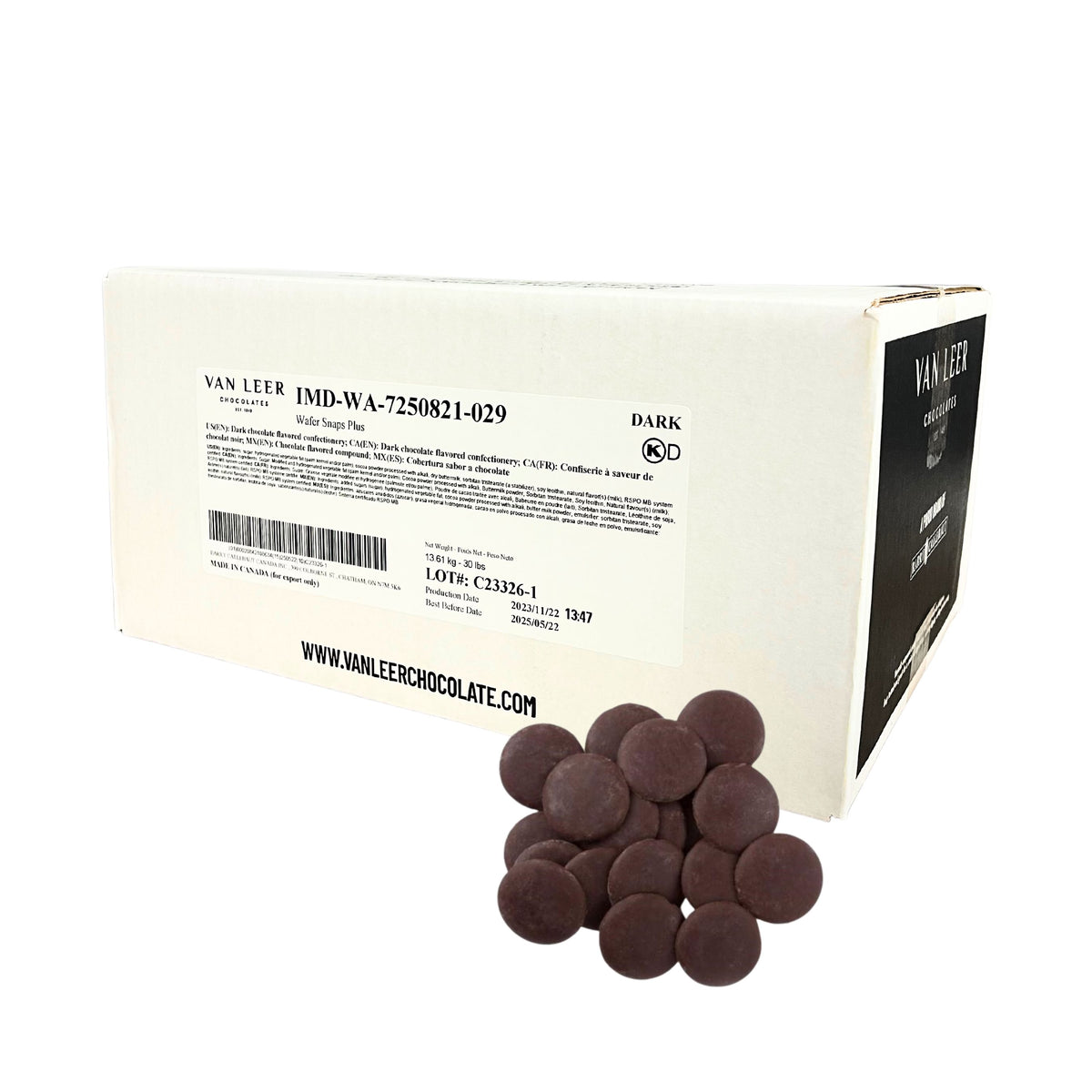 VAN LEER Dark Wafer Snaps Plus-Specialty Food Source