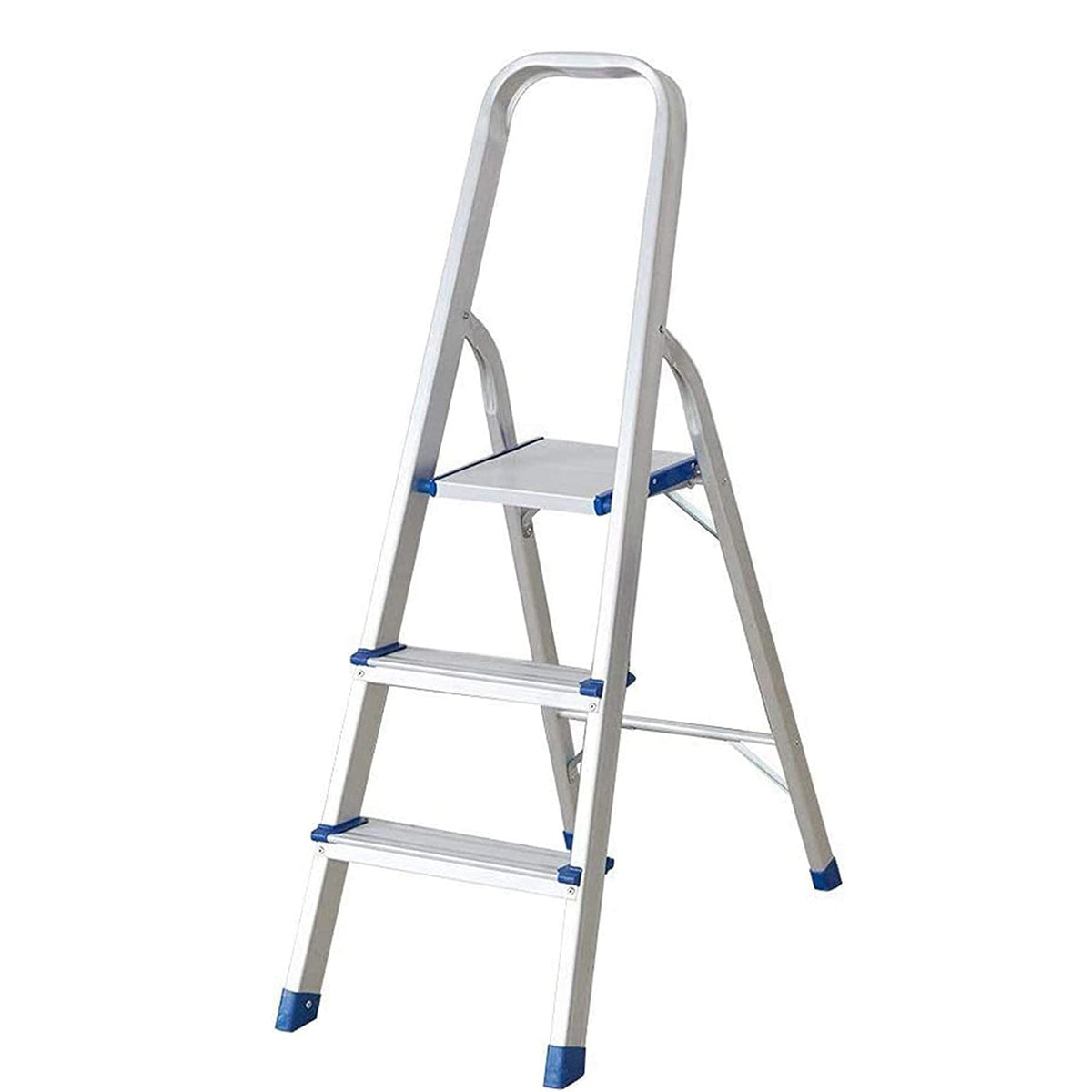3 Step Non-Slip Aluminum Ladder Folding Platform Stool, 220 lbs Load C ...