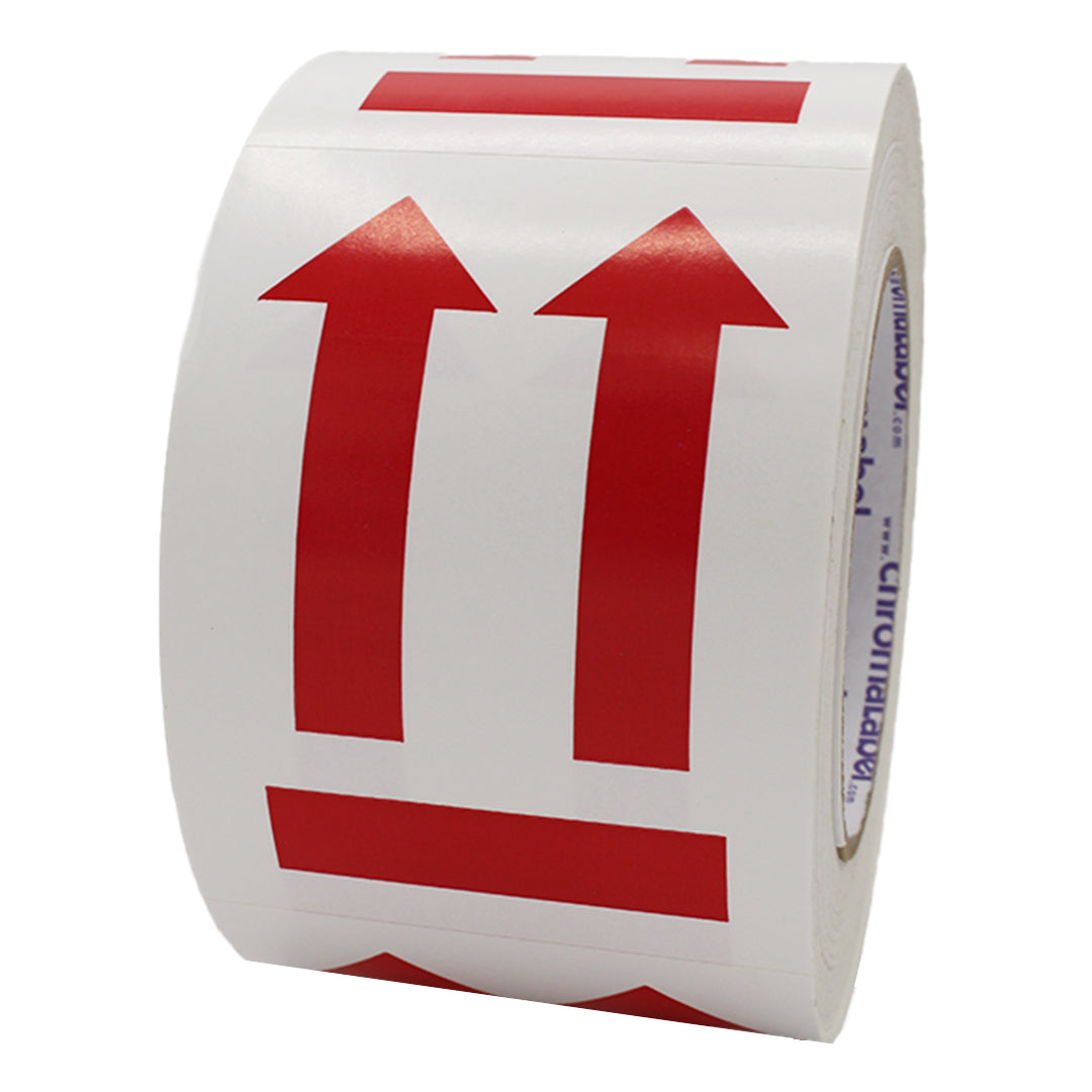 "Red Arrows, This Side Up" Labels - 3" x 4" - 500/Roll — Specialty Food ...