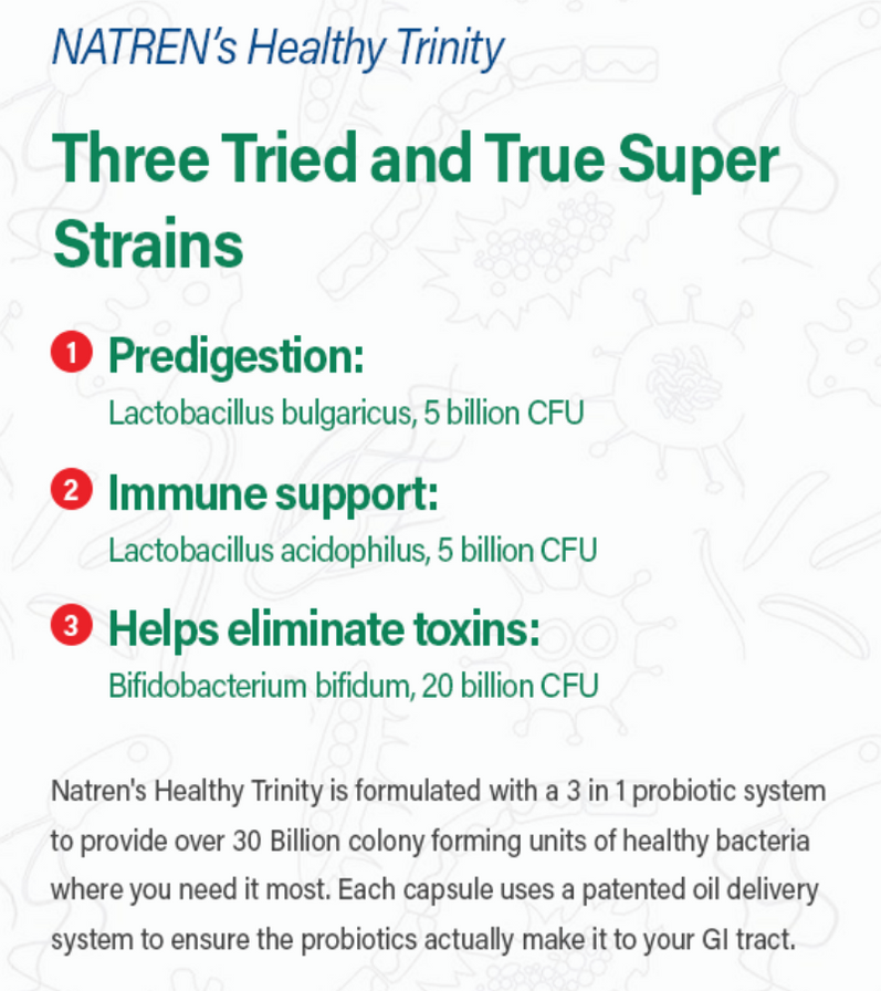 Natren Healthy Trinity Probiotic Capsules 30 Capsules — Specialty Food ...