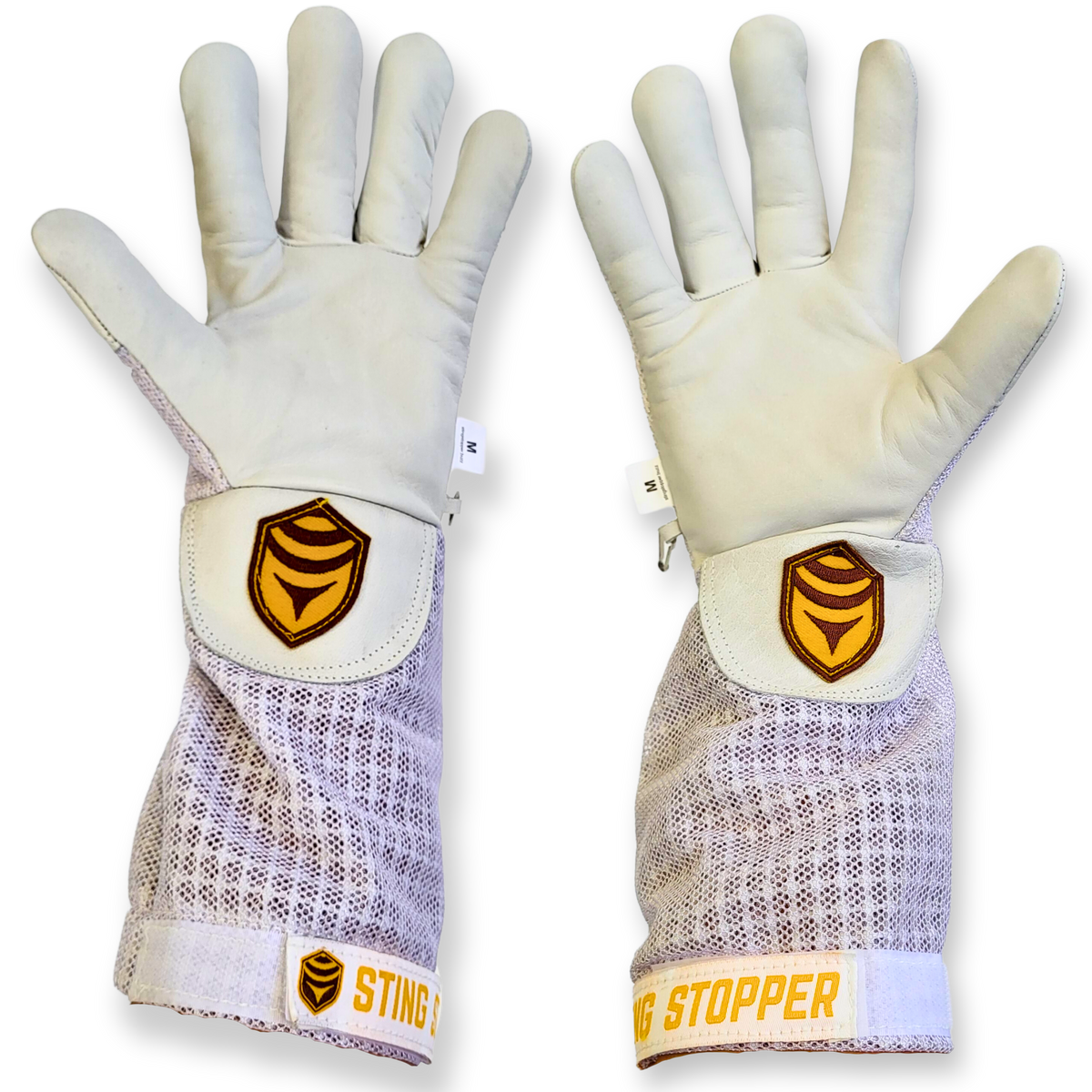 Sting Stopper Ventilated Goat Skin Beekeeping Gloves - Beekeeper White ...