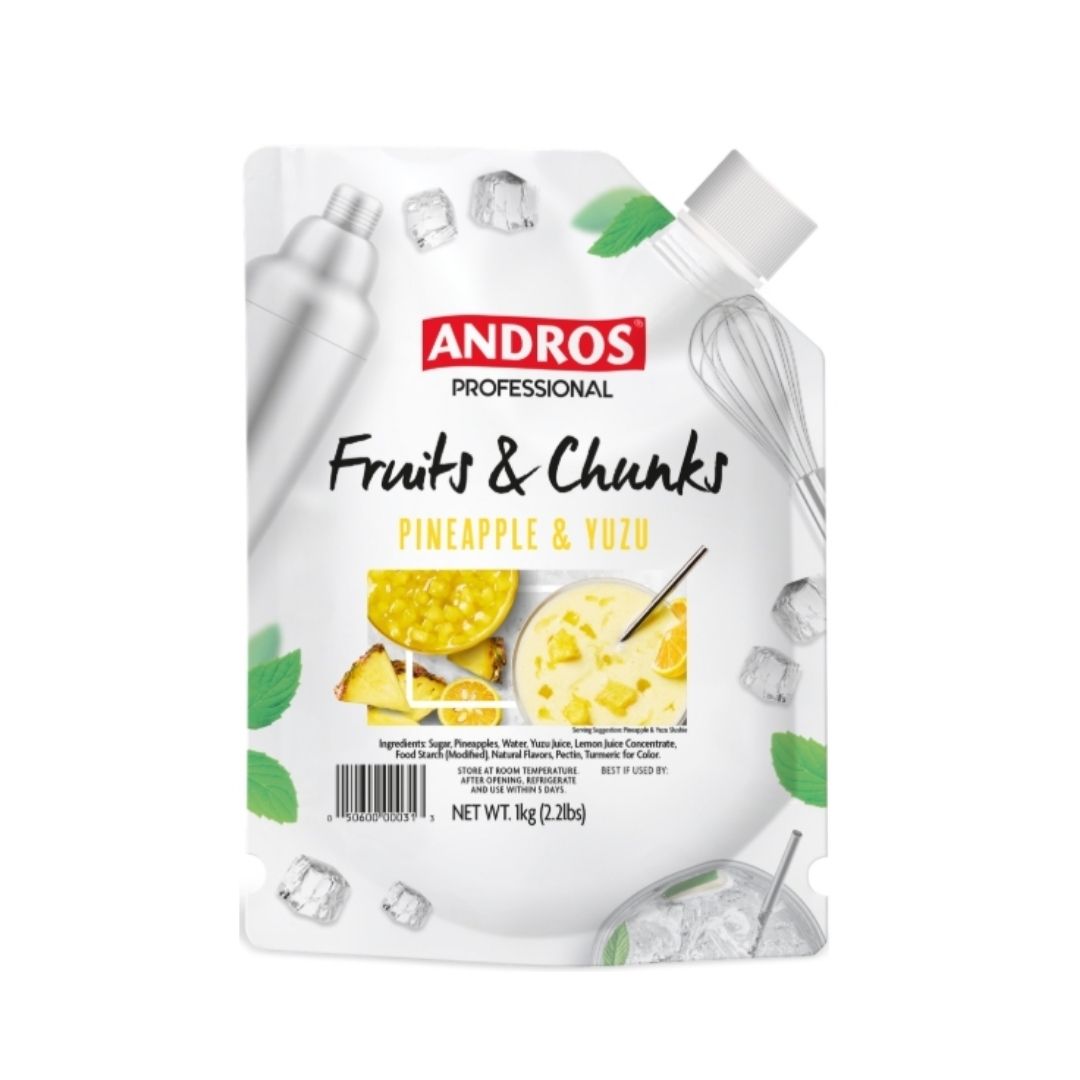 Andros Pineapple & Yuzu Fruit & Chunks – 2.2 lb Pouch for Pastry ...